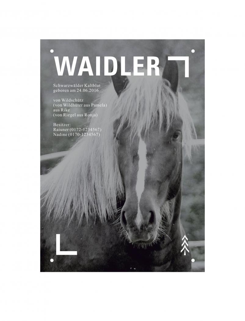 Hochformatiges Boxenschild SCHWARZWÄLDER KALTBLUT kaufen » puranda.de